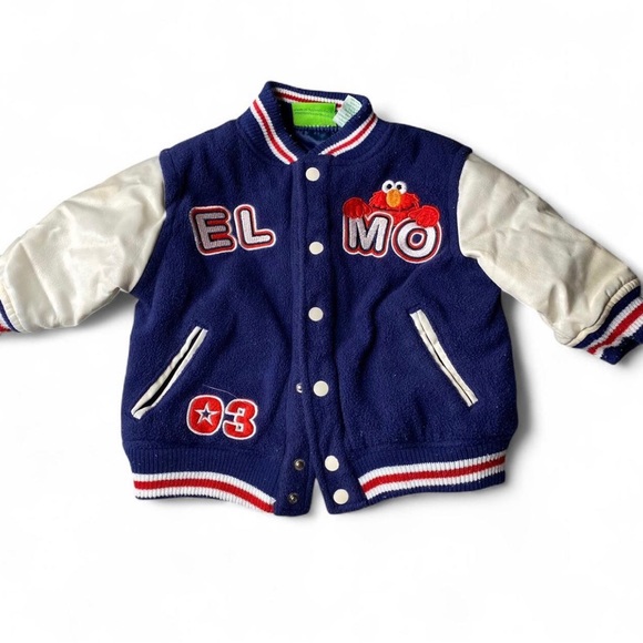 Sesame Street | Jackets & Coats | Vintage Y2k 206 Elmo Varsity Jacket ...